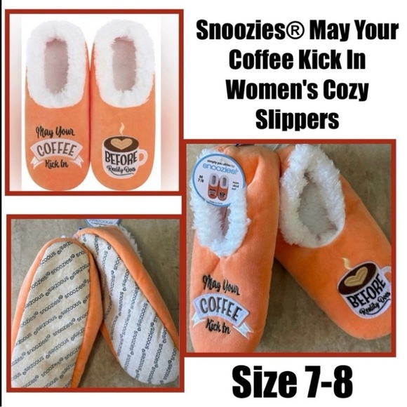 snoozies! | Shoes | Snoozies May Your Coffee Kick In Womens Simply ...